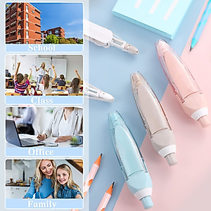 BESARME 6 in 1 Refillable White Out Correction Tape Set, 4 Retractable White Out Tape Pens with 2 Replacement Whiteout Tape for School Office Supplies, 0.2 X 236 Inch