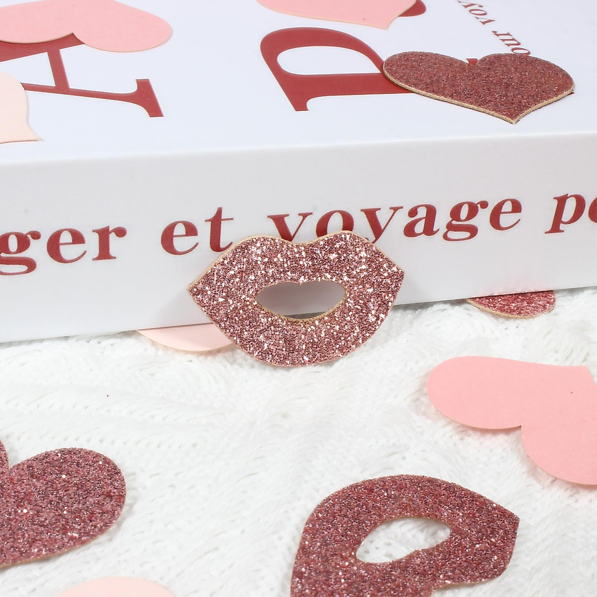 Blopee Heart Confetti, 300 pcs Pink Confetti, Valentines Confetti for Bridal Shower Decorations, Valentines Day, Wedding Shower, Anniversary Party