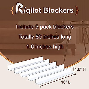 Under Couch Blocker Clear PVC Toy Blocker, Gap Bumper Blocker for Pets Adjustable and Stop Things Going to Under Sofa Couch or Bed with Strong Adhesive and Easy to Install (5 Pack)