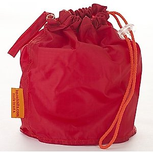 Red Small GoKnit Pouch Project Bag w/ Loop & Drawstring