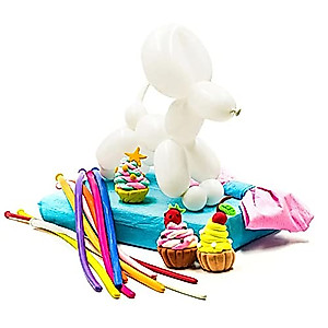 100 Pcs Long Balloons Twisting Balloons DIY 260 Latex Balloon Long Balloons for Birthday Wedding Decor, Party Decoration, Ties Balloons (White)