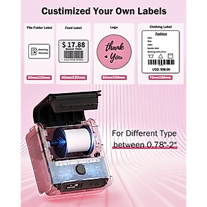 Phomemo Label Makers- M200 Label Printer Machine with 3 Paper,2023 Upgrade 3 Inch M110 Label Maker,WiFi Bluetooth Thermal Label Printer,Phone Support,for Android iOS System,for Shipping,Labeling- Pink
