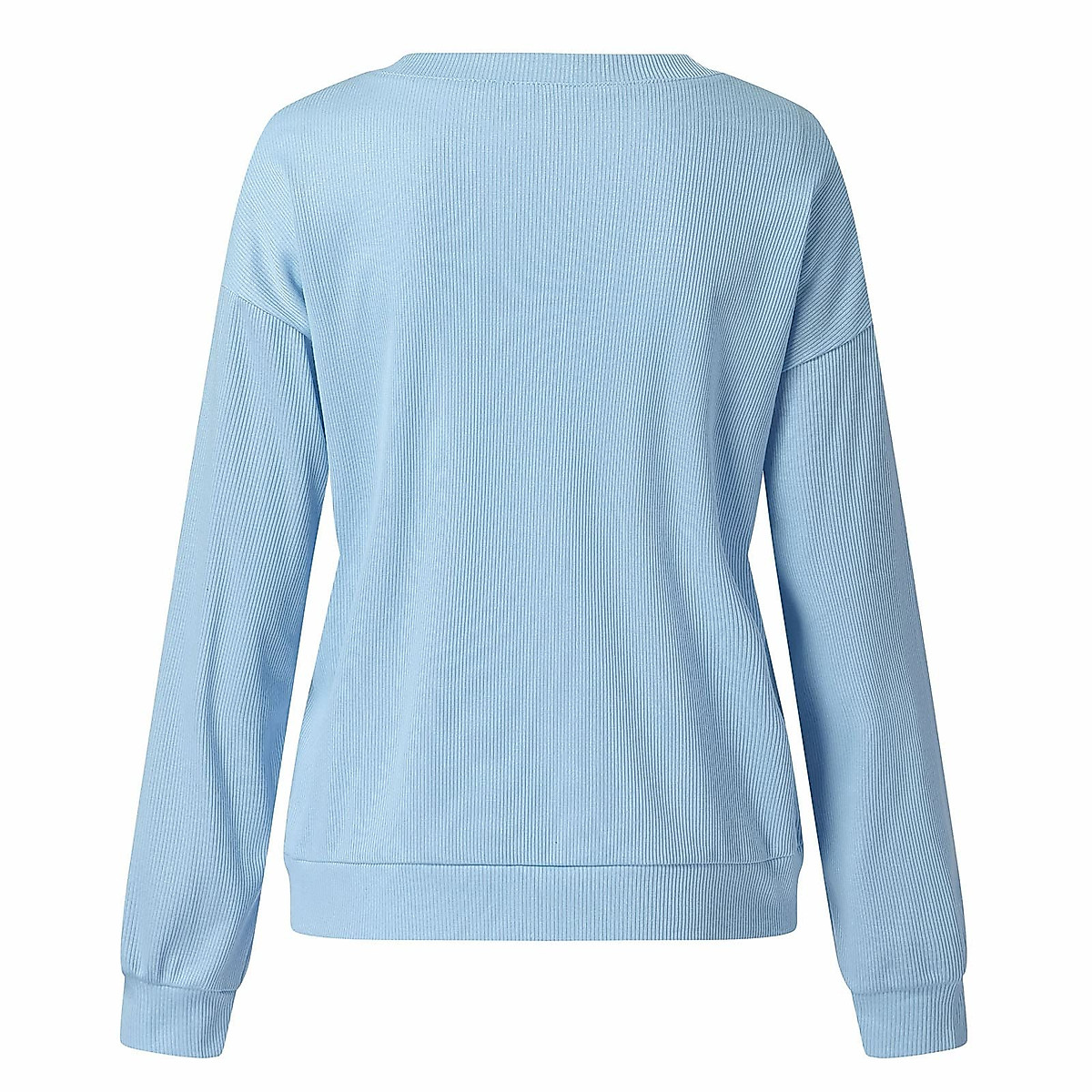 Oversized Sweatshirt Women Pullover Tops, Fall Tops Ladies Fashion Clothes Crewneck Long Sleeve Drop Shoulder Pullover 01-Blue,Small