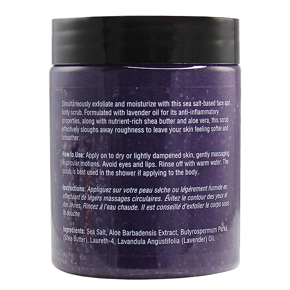 BeautyFrizz Lavender Body Scrub for Women - Exfoliating Body Scrub - Contains Sea Salt, Aloe and Shea Butter - Gently Exfoliates - 12 oz
