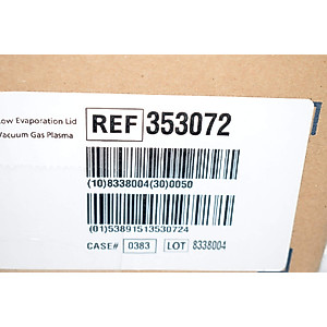 BD 353072 Falcon Clear Polystyrene 96 Well Cell Culture Plate with Low-Evaporation Lid, 0.37mL Volume, Flat Bottom Shape (Case of 50)