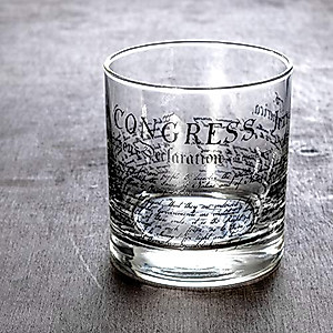Lucky Shot United States Declaration Of Independence Whiskey Glasses | 11 oz. Tumblers | American US Patriotic Gift | Old Fashioned We The People Cocktail Glasses | Retirement Gifts For Men