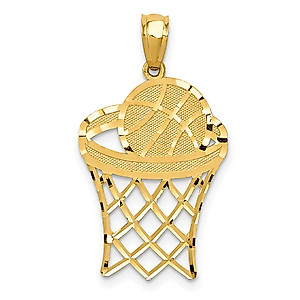14k Yellow Gold Basketball Pendant QC4504
