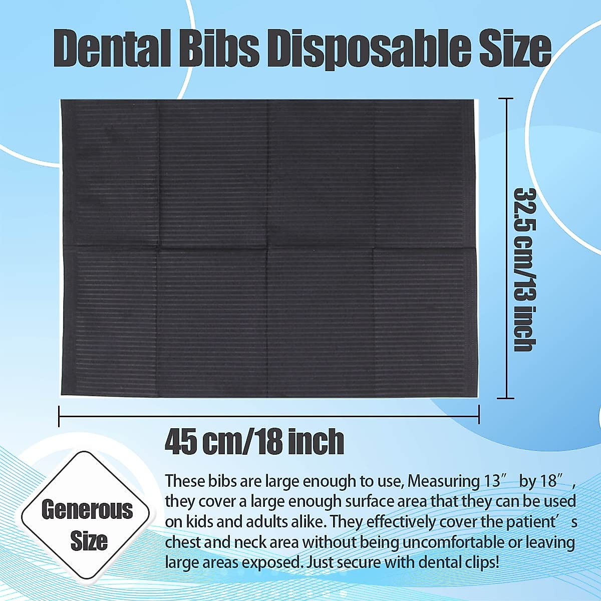 125 Pcs Dental Bibs Disposable for Patient, 13"x18", 3 Ply Waterproof Piercing Tattoo Paper Napkin Tissue Bib for Dental Clinic, Tattoo Station and Salon…