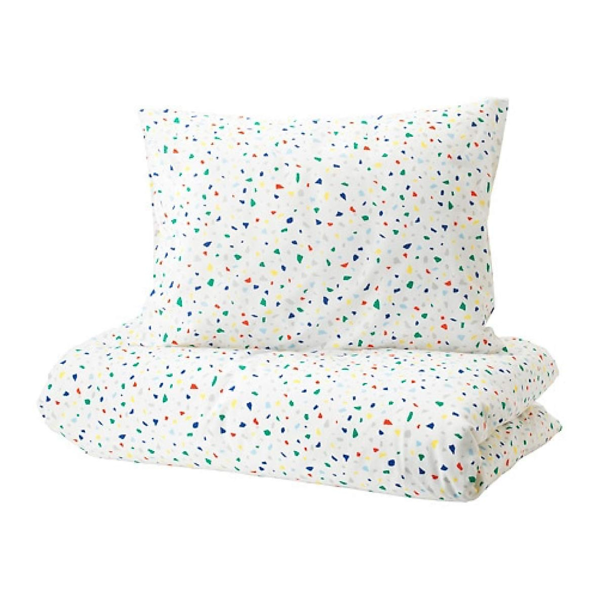 IKEA Mojlighet Duvet Cover and Pillowcases White Mosaic Patterned 904.236.94 Size Twin