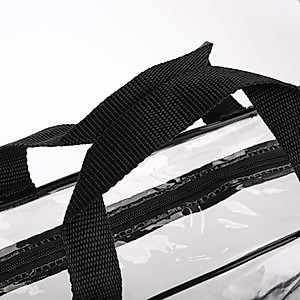 Hedume Set of 9 Clear Makeup Bags, TSA Approved Clear Toiletry Bag Set, Waterproof Clear PVC with Zipper Handle Portable Travel Luggage Pouch