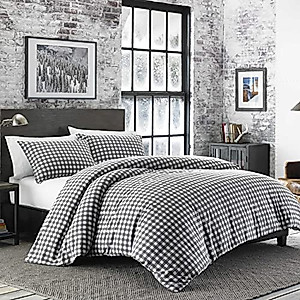 Eddie Bauer - Queen Comforter Set, Reversible Cotton Bedding with Matching Shams, Home Decor for Colder Months (Preston Grey, Queen)