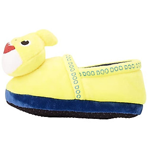 Nickelodeon Kids Baby Shark Slippers - Baby Shark Plush Slip-On Fuzzy Slippers (Boys/Girls), Size 7-8 Toddler, Yellow