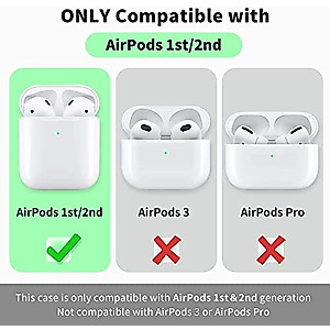 Custom Name AirPods Case for Apple AirPod 2 and 1 Personalized Soft TPU Airpods 2nd 1st Generation Case Cover with Keychain