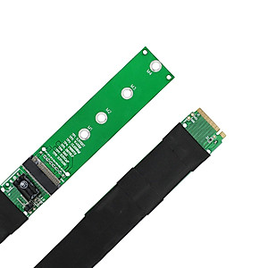 SinLoon M.2(NGFF) Key M NVMe SSD Extension Cable Extender PCIe3.0 x4 Full Speed 12.6inch SSD Extension Cable (32cm)
