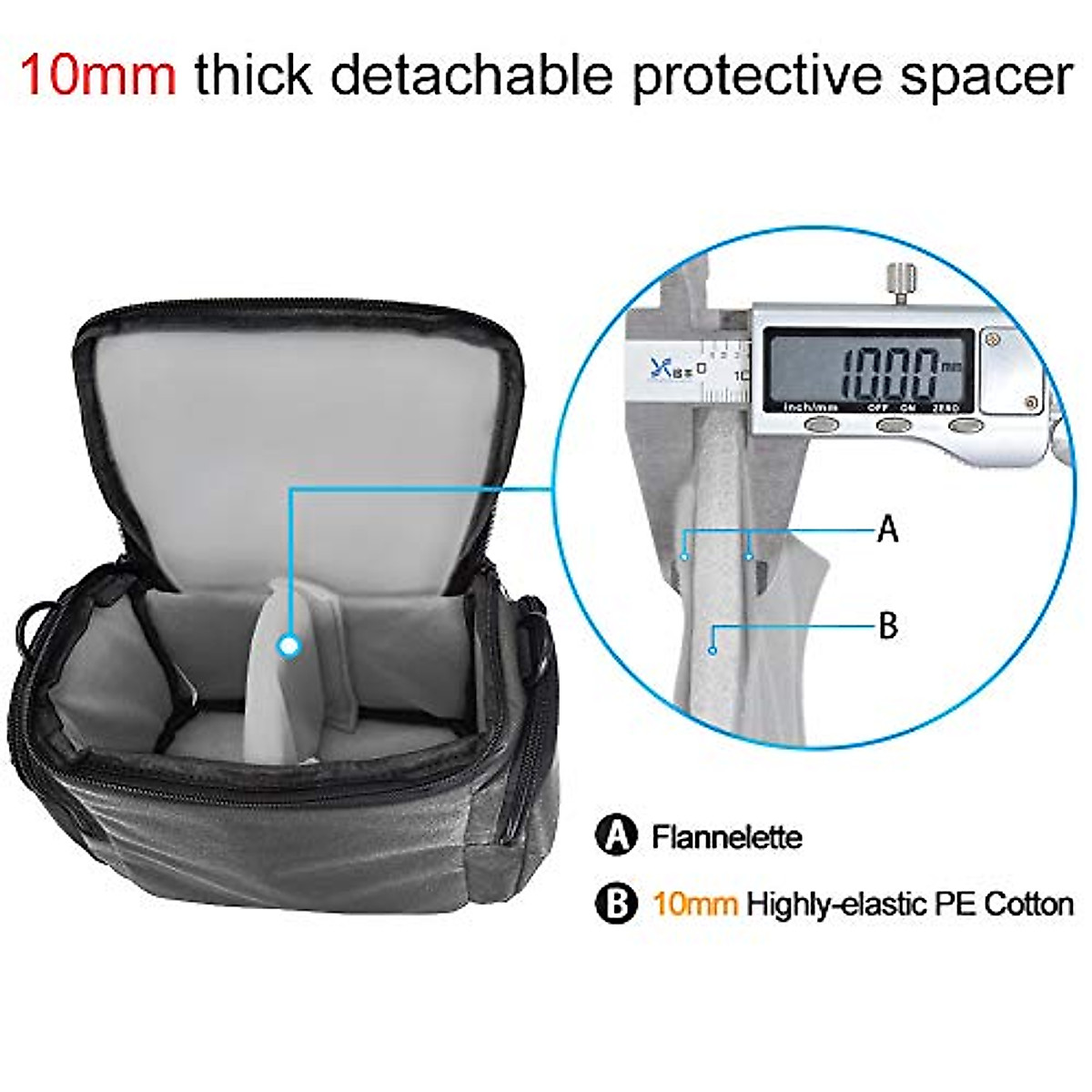 CADeN Compact Camera Shoulder Crossbody Bag Case Compatible for Nikon, Canon, Sony SLR/DSLR Mirrorless Cameras and Lenses Waterproof(1.0 S, Grey)