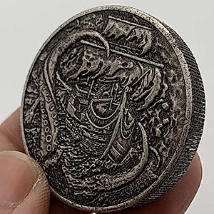 BBYHXOCZWC Wandering Coins Pirate Skull Octopus Sailing Commemorative Coin Gift Lucky Challenge Coin