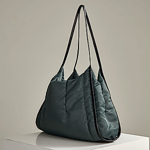 ROROANCO Shopper Women's Large Size Casual Shoulder Tote Bag with Multiple Pocket (Khaki)