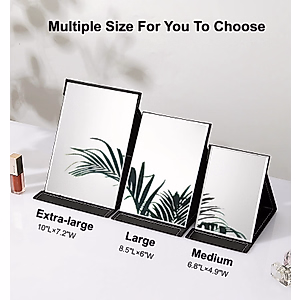 NAYSAYE 10x7 Inches Portable Folding Makeup Mirror Table Vanity Desk Travel Mirror with Stand Tabletop Desktop Mirror