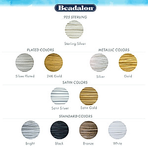 Beadalon 49-Strand 0.018" (0.46 mm) 30 ft (9.1 m) Bright Bead Stringing Wire.018 9.2 m