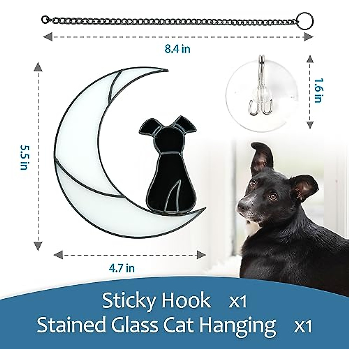 Sobotoo Dog Memorial Gifts for Loss of Dog, Loss of Dog Sympathy Gift, Dog Memorial Gifts for Dog Lovers, Pet Sympathy Gifts for Dogs, Pet Memorial Gifts, Suncatcher Stained Glass Window Hanging