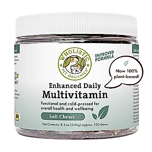 Wholistic Pet Organics: Multivitamin Chews for Dogs Organic Homemade Dog Treat for Medium and Small Dogs Calming Chews for Dogs Food Puppy Multivitamin Probiotics Immune Support Supplement