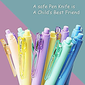 TOMZEGNA Pack 10 Retractable Ceramic Craft Hobby Knife, Precision Craft Cutting Knife with Silicon Grip That Looks Like A Pen, Small Thin Blade for Art Paper Scrapbook