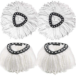 Mop Head Replacement Microfiber Spin Mop Refills Replacement Mop Refill Head Compatible with Spin Mop 1-Tank System (4 Pack)