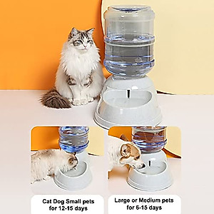 Pet Water Dispenser Station - 3 Gallon/11L Replenish Pet Waterer for Large Dog Cat Animal Automatic Gravity Water Drinking Fountain Bottle Bowl Dish Stand