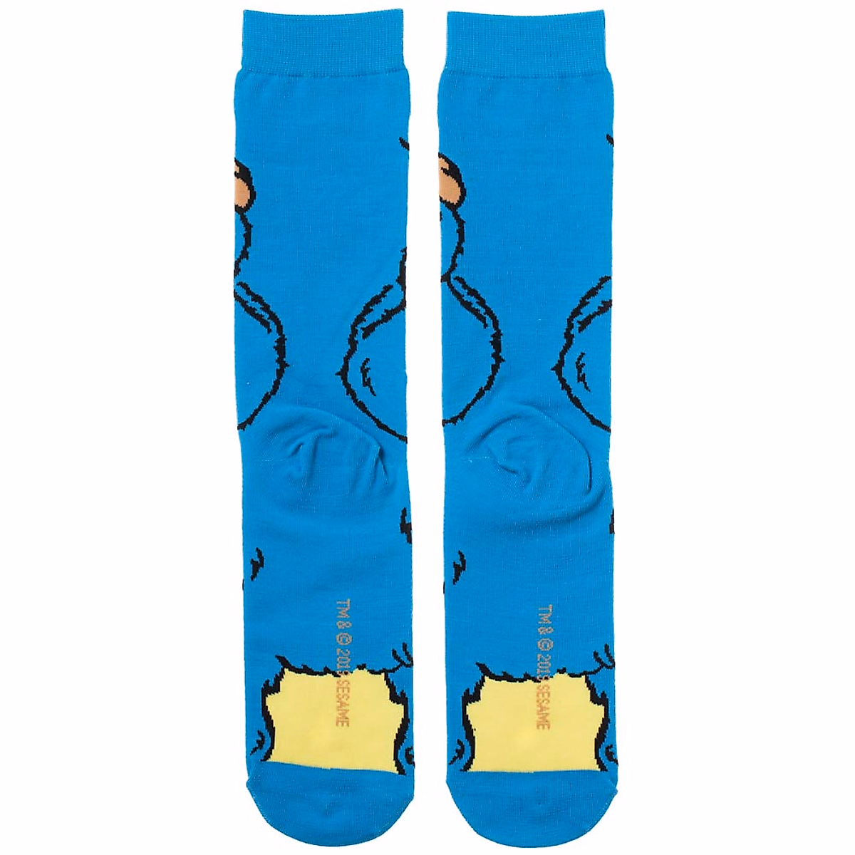 Bioworld Sesame Street Cookie Monster 360-Degree Graphic Print Crew Socks for Men