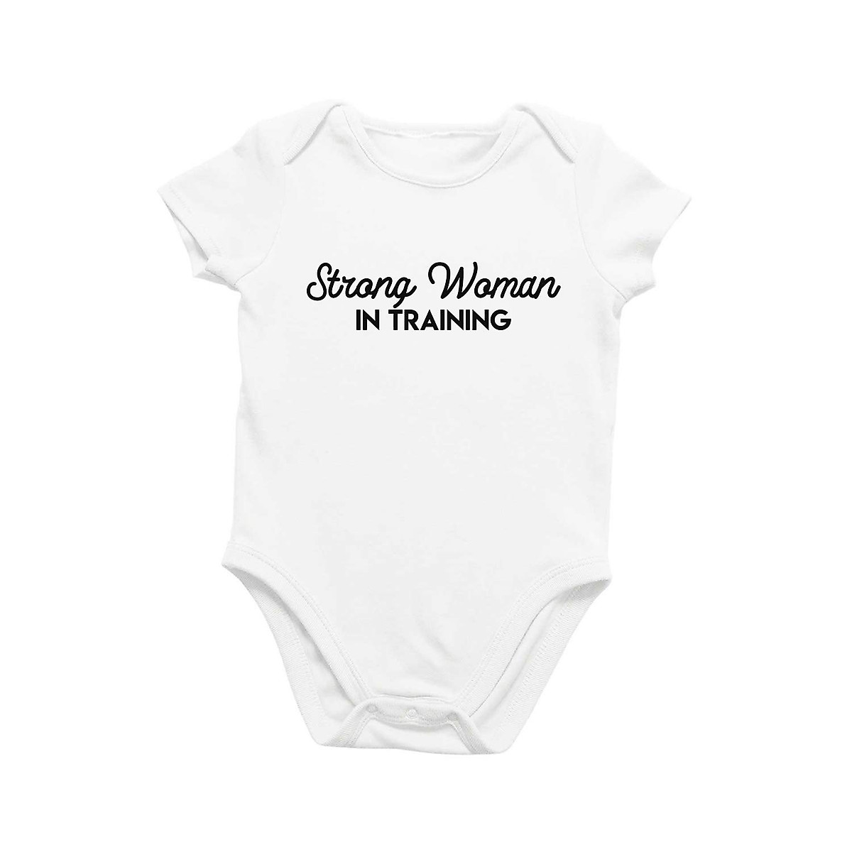 Printique Organic GOTS Certified Baby Onesie Unisex Bodysuit 0-18 months - Strong Woman In Training | Feminist Mom (Strong Woman In Training, 3-6 Months)