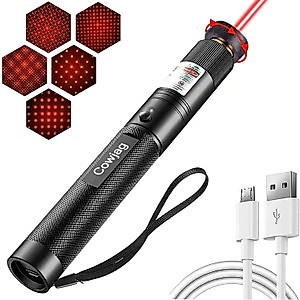 Cowjag Laser Pointer High Power, Long Range 10,000 ft Red Powerful Handheld Flashlight with Adjustable Focus, Red Laser Pointer for Night Astronomy Outdoor and Hiking(Red Light)
