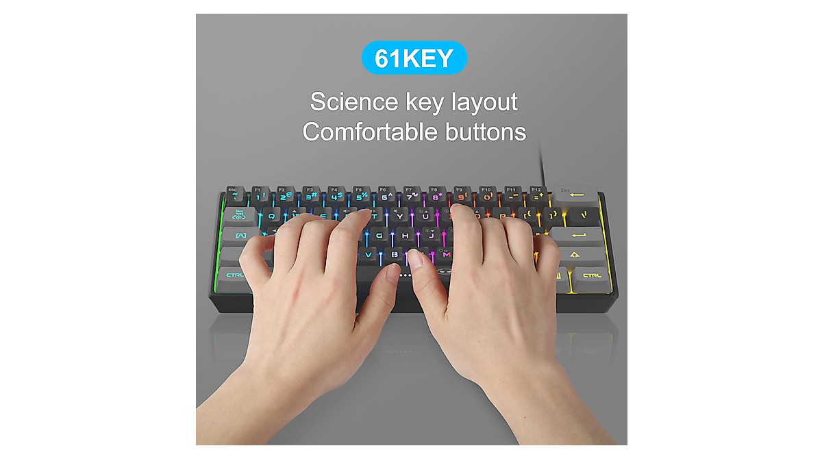 MageGee Mini 60% Gaming Keyboard - Compact & RGB