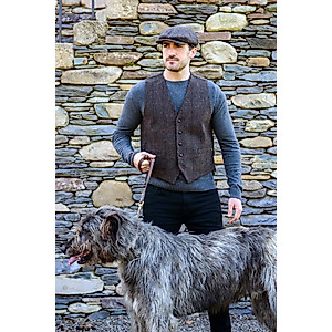 Mucros Weavers Men's Quiet Man Cap, Irish Tweed Flat Cap, Brown, XL