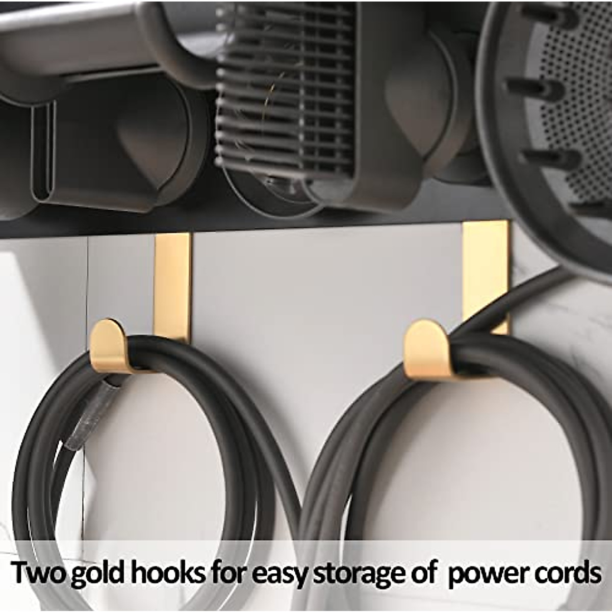 Affogato Wall Mount Holder for Dyson Airwrap Styler Supersonic Hair Dryer, Wall Mounted Organizer for Storage Attachments, Rack with Hooks for Accessories Nozzles Barrels Brushes