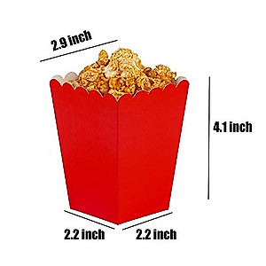 AimtoHome Red Popcorn Boxes Mini Paper Popcorn Box Cardboard Popcorn Container for Party, Pack of 24