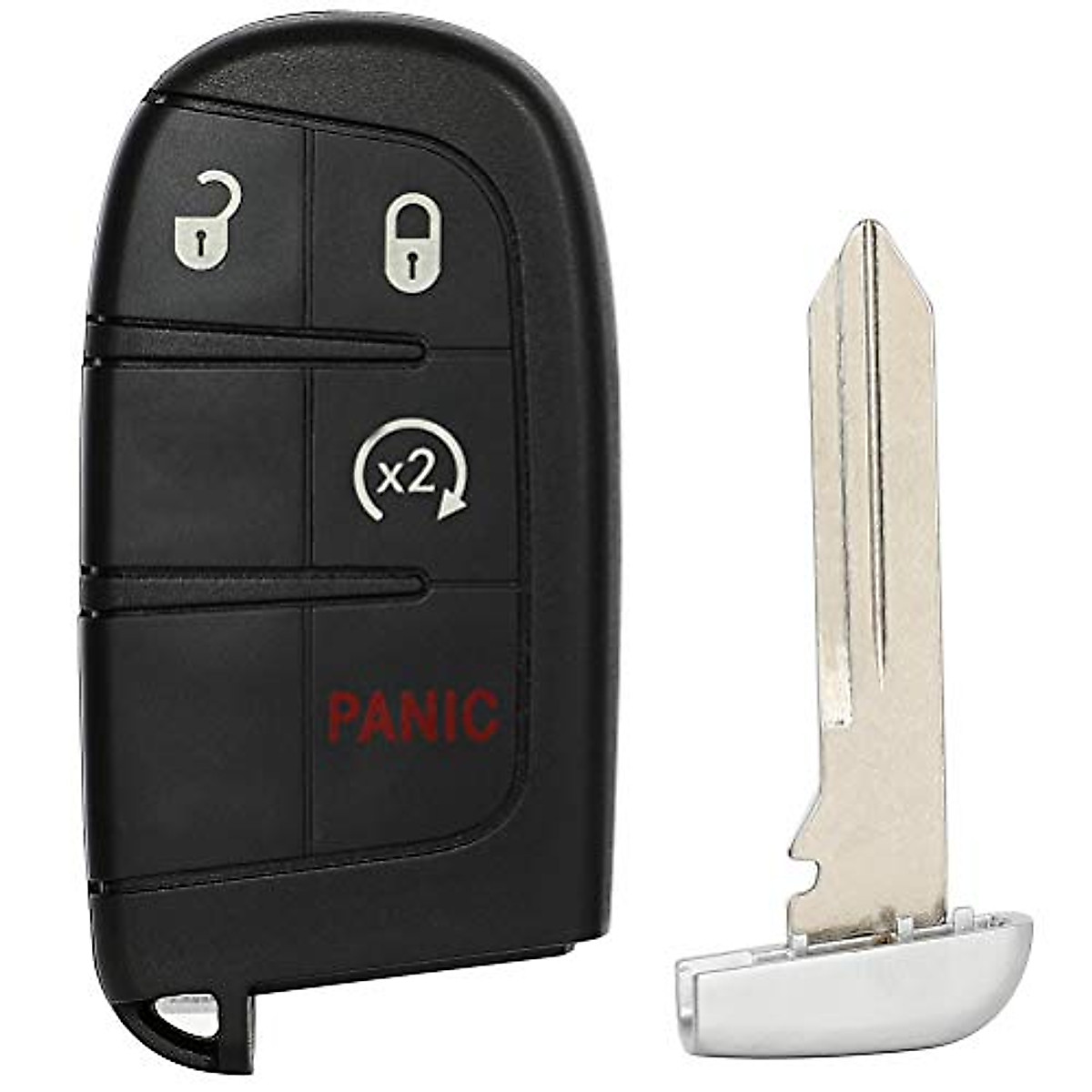 SCITOO Keyless Entry Remote Key Fob SHELL CASE Replacement for 4 Buttons Key for Dodge for Challenger 15-18 for Dodge for Charger for Journey 11-18 for Dart 14-16 for Durango 14-18 1pc M3N40821302