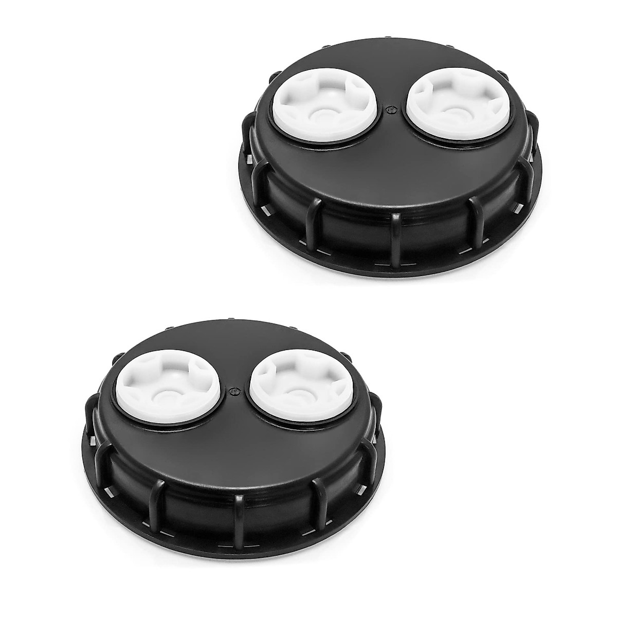 QWORK IBC Tote Lid Cover, 6.5" IBC Tank Water Liquid Tank Cap with Double Vent Hole for Chemical, Food, Industries Storage, 2 Pack