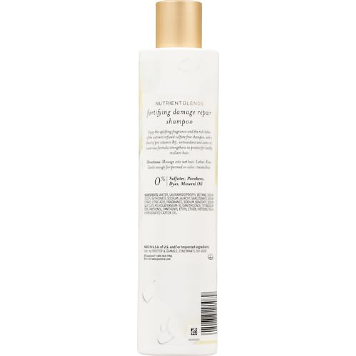 Pantene Sulfate Free Shampoo with Castor Oil, Nutrient Blends Fortifying Damage Repair, 9.6 Fl Oz