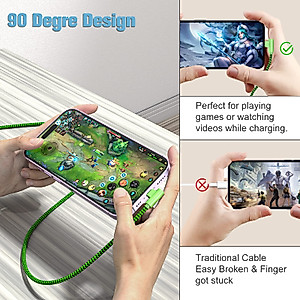 Snisre iPhone Charger 90 Degree 3 Pack [Apple MFi Certified] Nylon Braided Lightning Cable Right Angle Fast Charging Cord for iPhone 14 13 12 11 Pro/Pro Max/Mini/XS/XR/8 7 Plus, iPad (10 Foot)