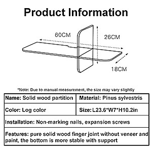 JDMTM Floating Shelves Wood Floating Shelves Set of 2 Wood Wall Mounted Shelves Wide Wooden Wall Shelves for Living Room Bedroom Kitchen Bathroom Farmhouse 3pieceset Woodcolor