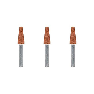 Dremel 953 Aluminium Oxide Grinding Stones Accessory Set, 3 Cone-shaped Grinding Stones for Grinding and Sharpening Metals (6,4 mm)
