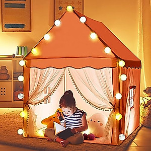 SIFREAW Foldable Kids Play Tent Canvas Children Tent Large Kids Playhouse, Indoor Outdoor Play Tent for Girls & Boys