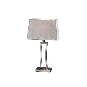 Adesso SL1151-22 Camila Table Lamp (Set of 2), 24.25in, 100W Type - A Bulb (Not Included), Brushed Steel, 2 Lamp Set