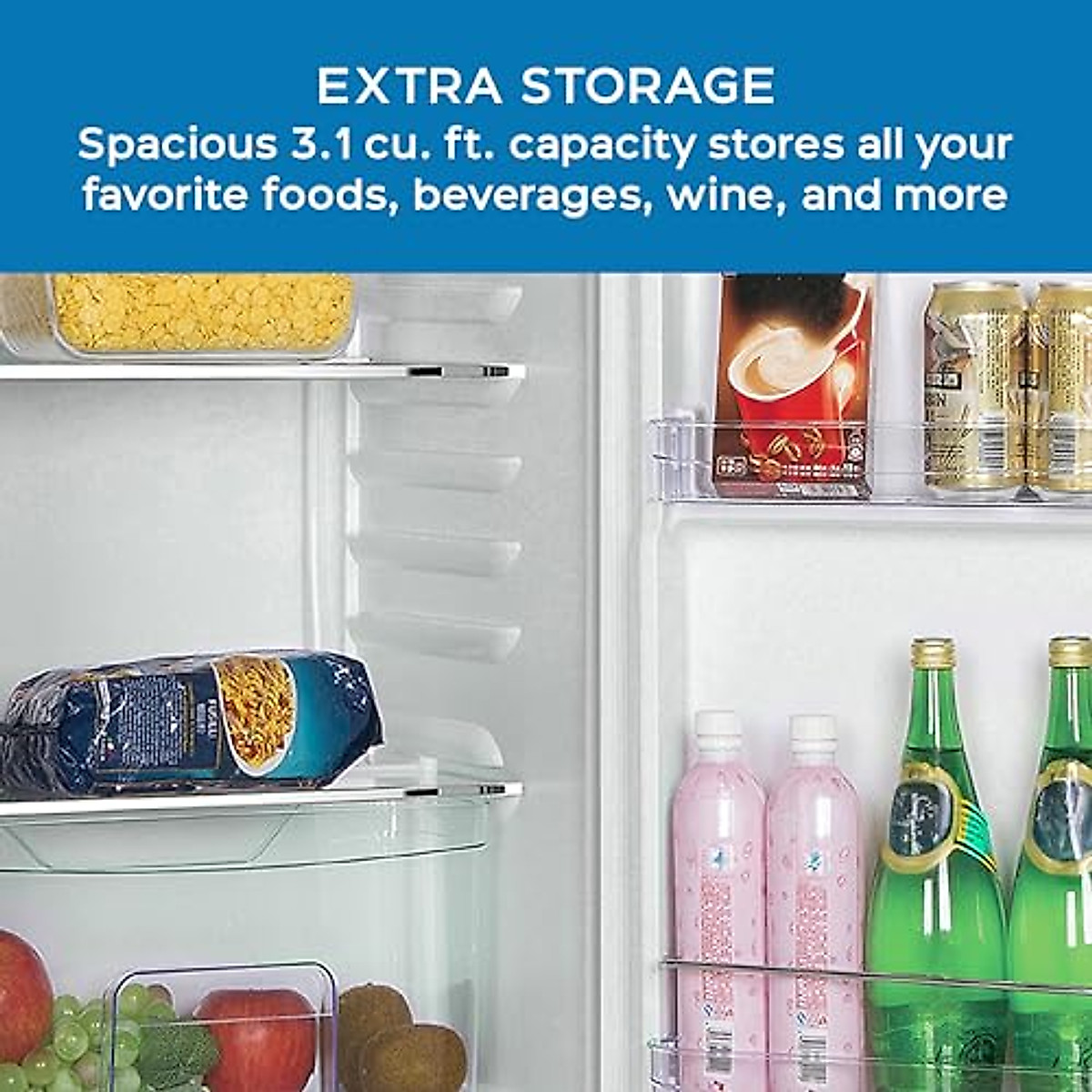 Avanti RMRS31X7G-IS Retro Mini Fridge for Home Office or Dorm, Manual Defrost and Adjustable Temperature, 3.1 Cu.Ft, Green