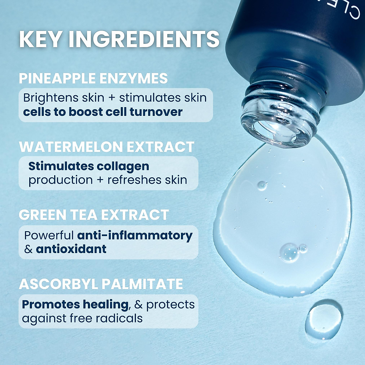 Clean Skin Club Vitamin C Serum & Brightening Booster, Vitamins A, E, D & K, Anti Aging Collagen Clear Facial Care, Glow, Acne, Scars, Sun Damage, Wrinkles, Age, Dark Spot Corrector Recipe