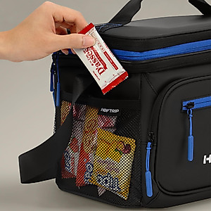 HEYTRIP Expandable Insulated Lunch Box 24 Can Double Deck Cooler Bags Leakproof Lunch Bag for Man Large Lunch Cooler for Camping Travel Picnic(Black)