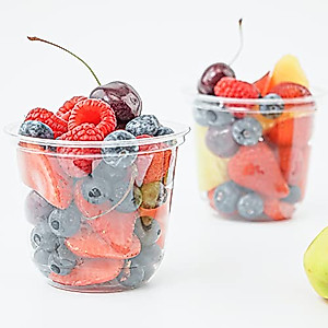 PartyMars [50 Set] 10oz Ice Cream Cups With Dome Lids - For Ice Cream Cups, Snack bowl, yogurt con granola and Take Away Food Container and Desserts