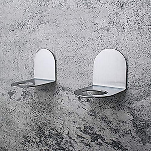 Stainless Steel Wall Mount Soap Shower Gel Dispenser Bottle Holder Hook Hanging Kitchen Shelf Organizer Rack