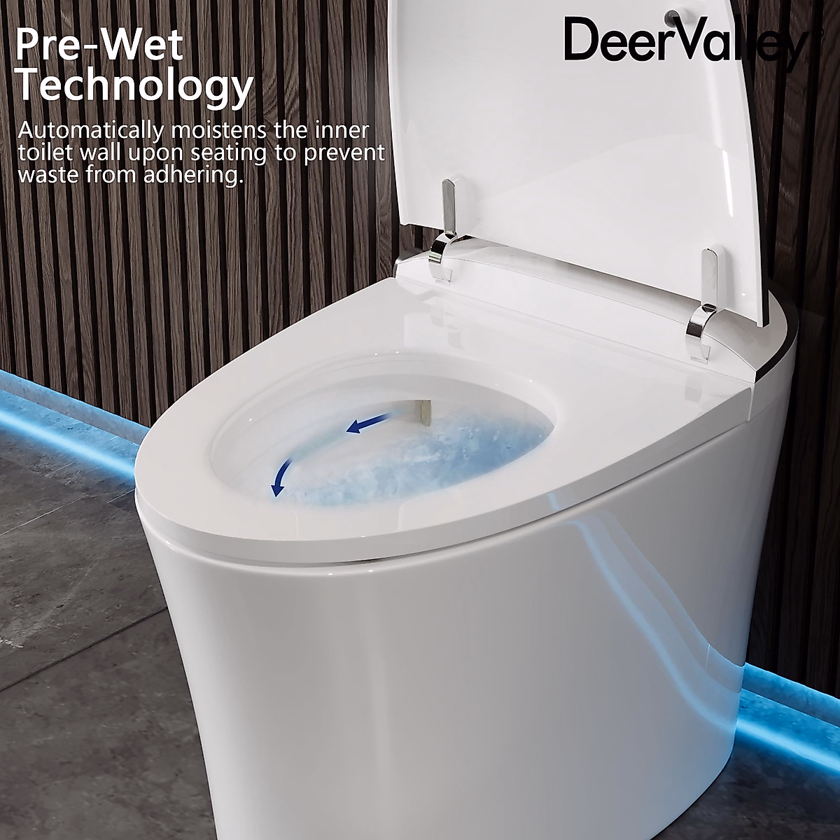 DeerValley Smart Toilet, One Piece Bidet Toilet for Bathrooms,Modern Elongated Toilet with Warm Water Sprayer & Dryer, Foot Sensor Operation, Heated Bidet Seat with Remote Control