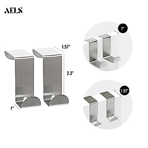 AELS Farmhouse Hanging Laundry Hamper with 2 Hooks, Boho Beige & Brown Stripes Linen Laundry Bag with Zipper & Wide Open Top, Over the Door Organizer for Dirty Clothes, Washable Space Saving Storage